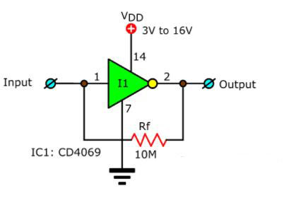 CD4069 Inverter CMOS: Pinout, Datasheet pdf and Circuit